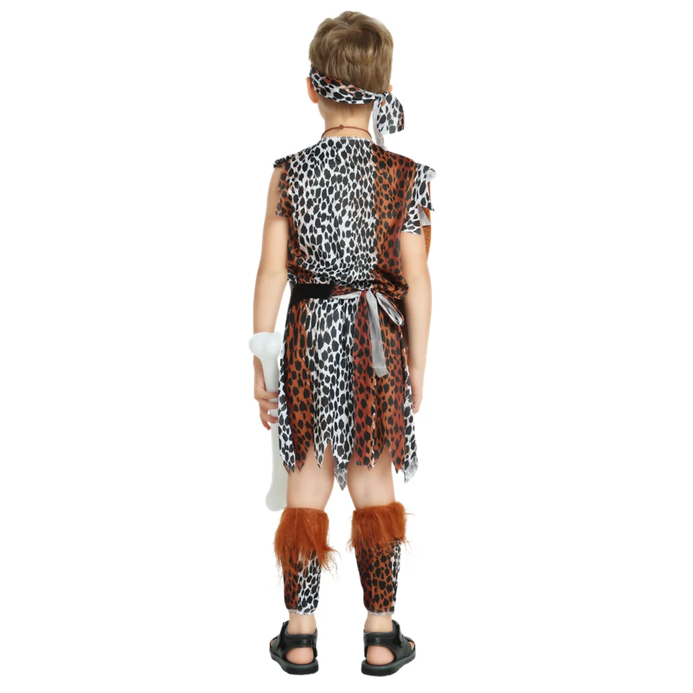 Halloween Carnival Children Leopard Print Savage Jumpsuit Boys Cosplay ...