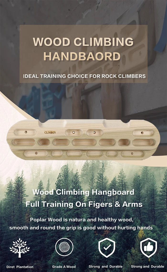Rock Climbing Hangboard Wood Pull Up Bar Fingerboard Climbing Training ...