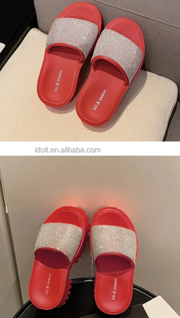 Idoit Thick Soled Bubble Slides Beach Women Bubble Sandals Summer House ...