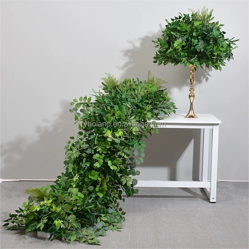 L New Design Silk Fake Entrance Foliage Arrangements Round Heart Table ...
