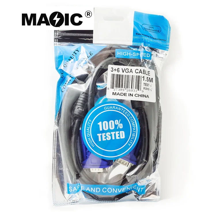 1.5m 3m 5m 10m 15m 20m 25m 30m 40m 50m High Quality 3+6 Vga Cable For ...