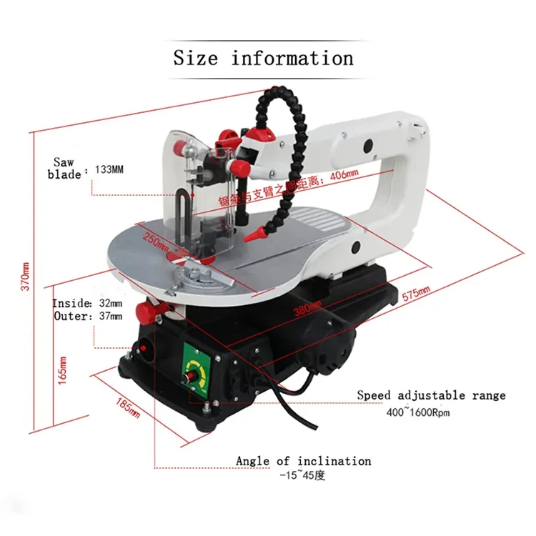 Woodworking Electric Mini Bench Scroll Saw Machines Aluminium Plastic ...