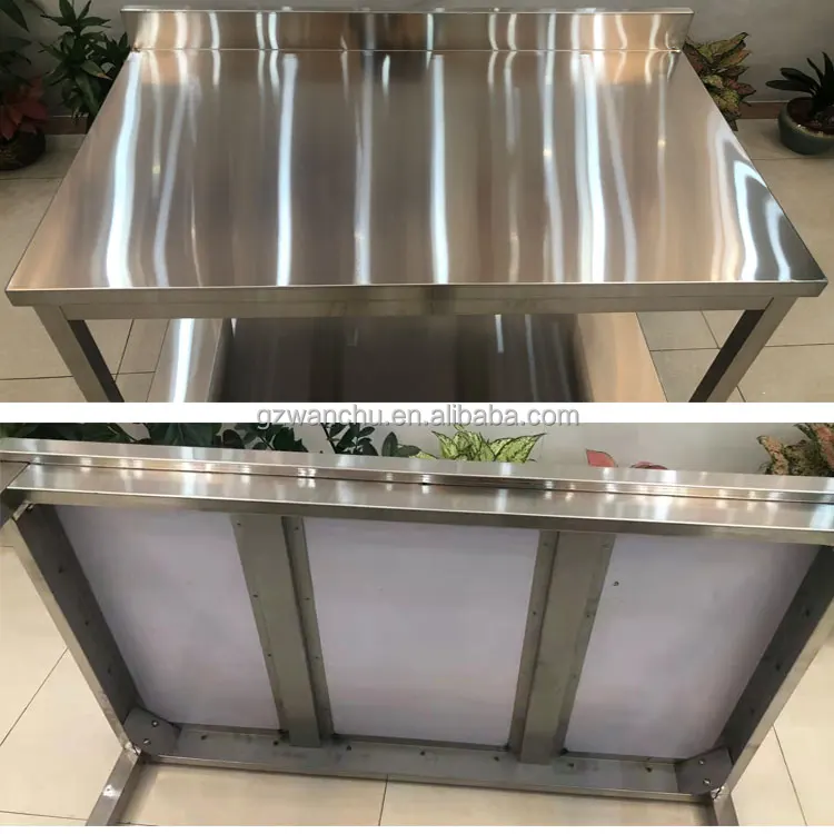 Commercial Kitchen Work Table Inox 2-Tier Knocked-Down Stainless Steel ...