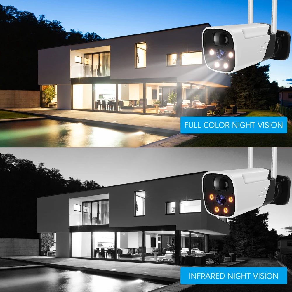 ICSEE 3MP Outdoor Solar Camera Wifi Supports 180 Degree VR Panorama ...