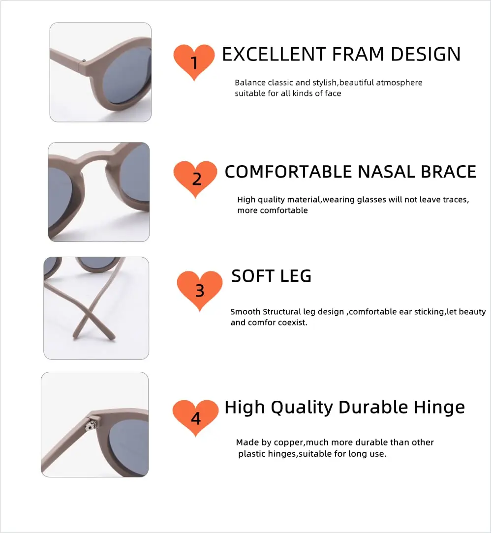 Grech Co Recycled Plastic Cute Morandi Color Sustainable Polarized Sunglasses For Kids Round Uv ...