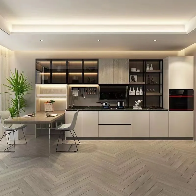 Smart Kitchen Unit Kitchen Cabinet Complete Set Wood Lacquer Melamine ...