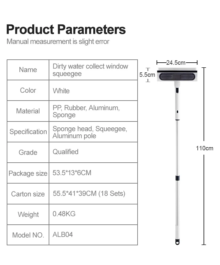 BOOMJOY Glass Squeegee Cleaner - Efficient Window Cleaning