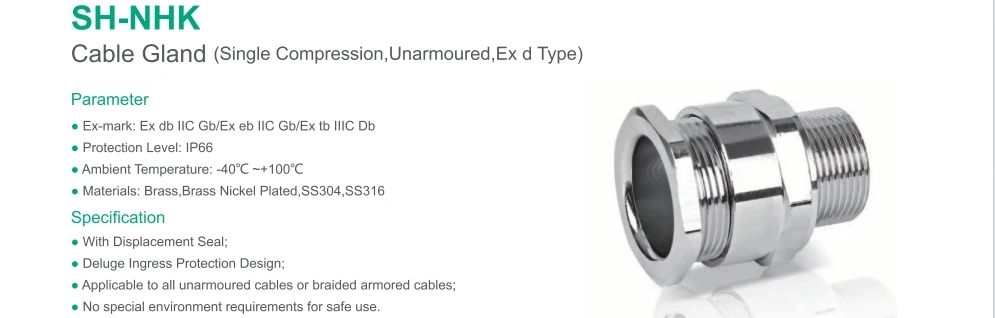 Explosion-proof Single Seal Cable Glands With Deluge Ingress Protection ...