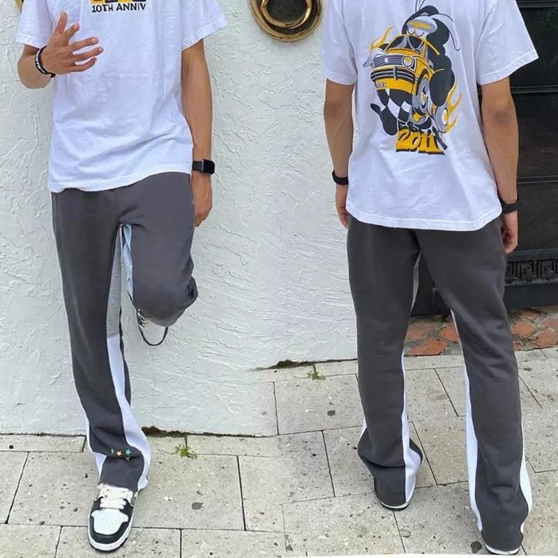 Custom Logo Stack Flare Sweatpants Men Jogger Track Pants