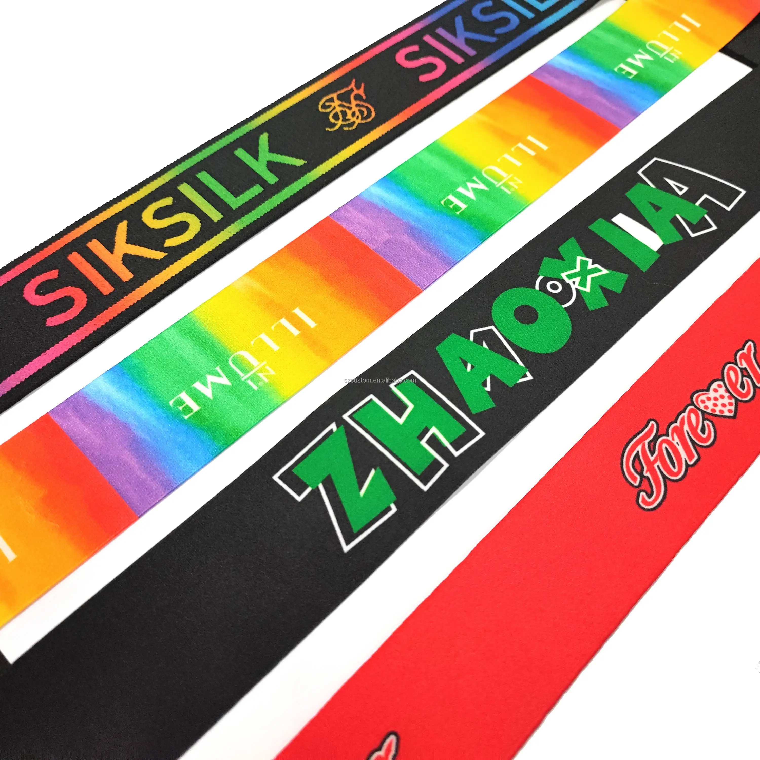 Custom Embossed And Debossed Logo Elastic Webbing Band Strap For ...