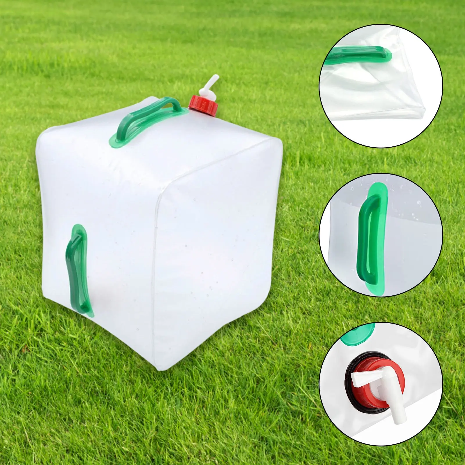 20L Folding Collapsible Transparent Water Storage Bag Car Container ...