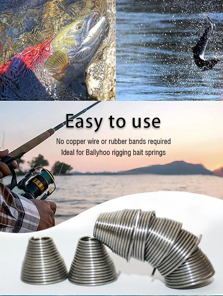 Stainless Steel Ballyhoo Bait Rigging Springs - Durable & Reliable