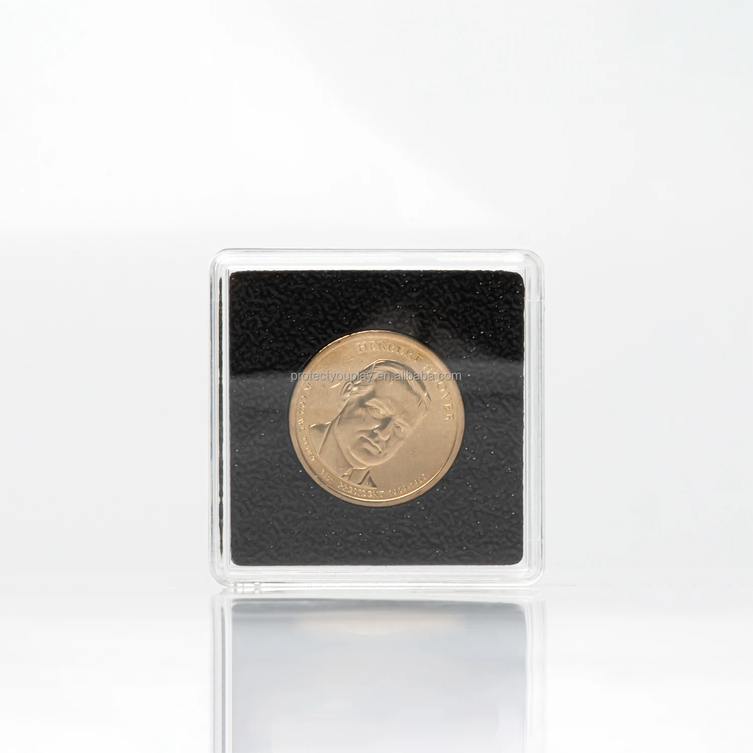 2x2 Plastic Storage Clear Coin Snap Holder - Sky Blue