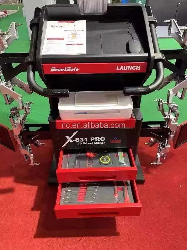 LAUNCH 3D Four Wheel Aligner X831 PRO 5G Computer Camera Beam Automatic ...