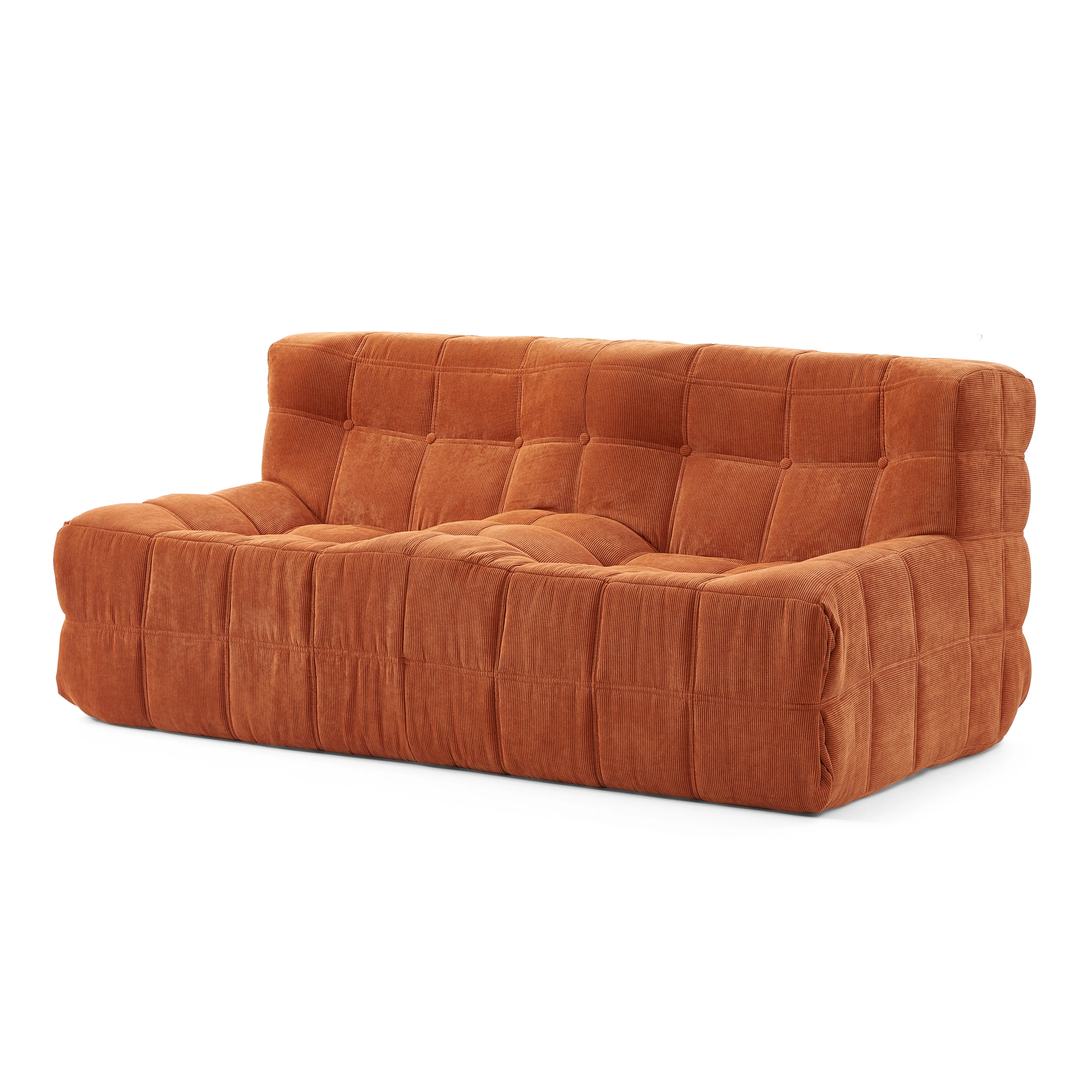 Customizable Vibrant Orange High-density Foam Double Sofa Chair ...
