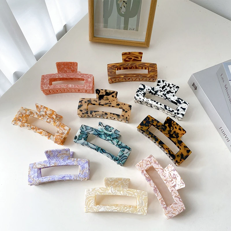 Wholesale Custom Oversized Hair Claws Korean Rectangle Large Cellulose ...