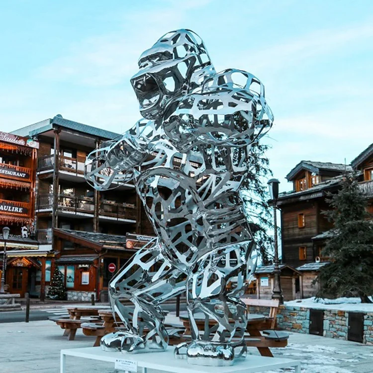 Stainless Steel Geometry Statue - Custom Life Size Sculpture