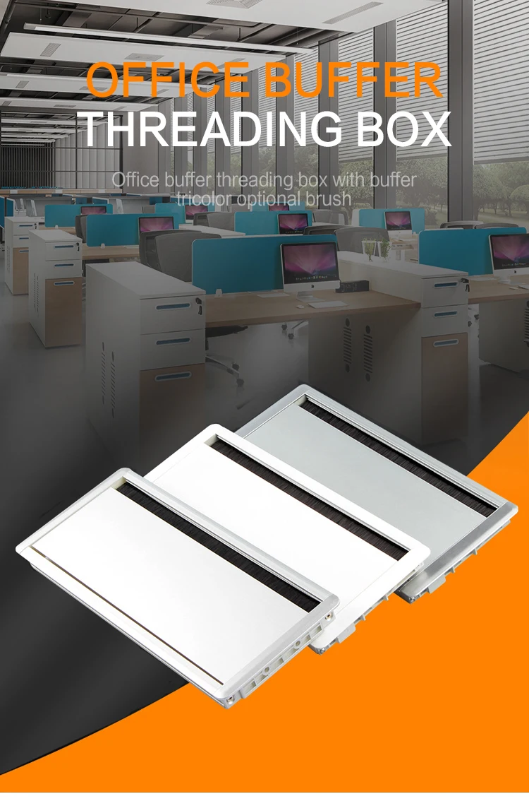 Aluminium Table Wire Manager Rectangular Brush Wire Cable Table Hole ...