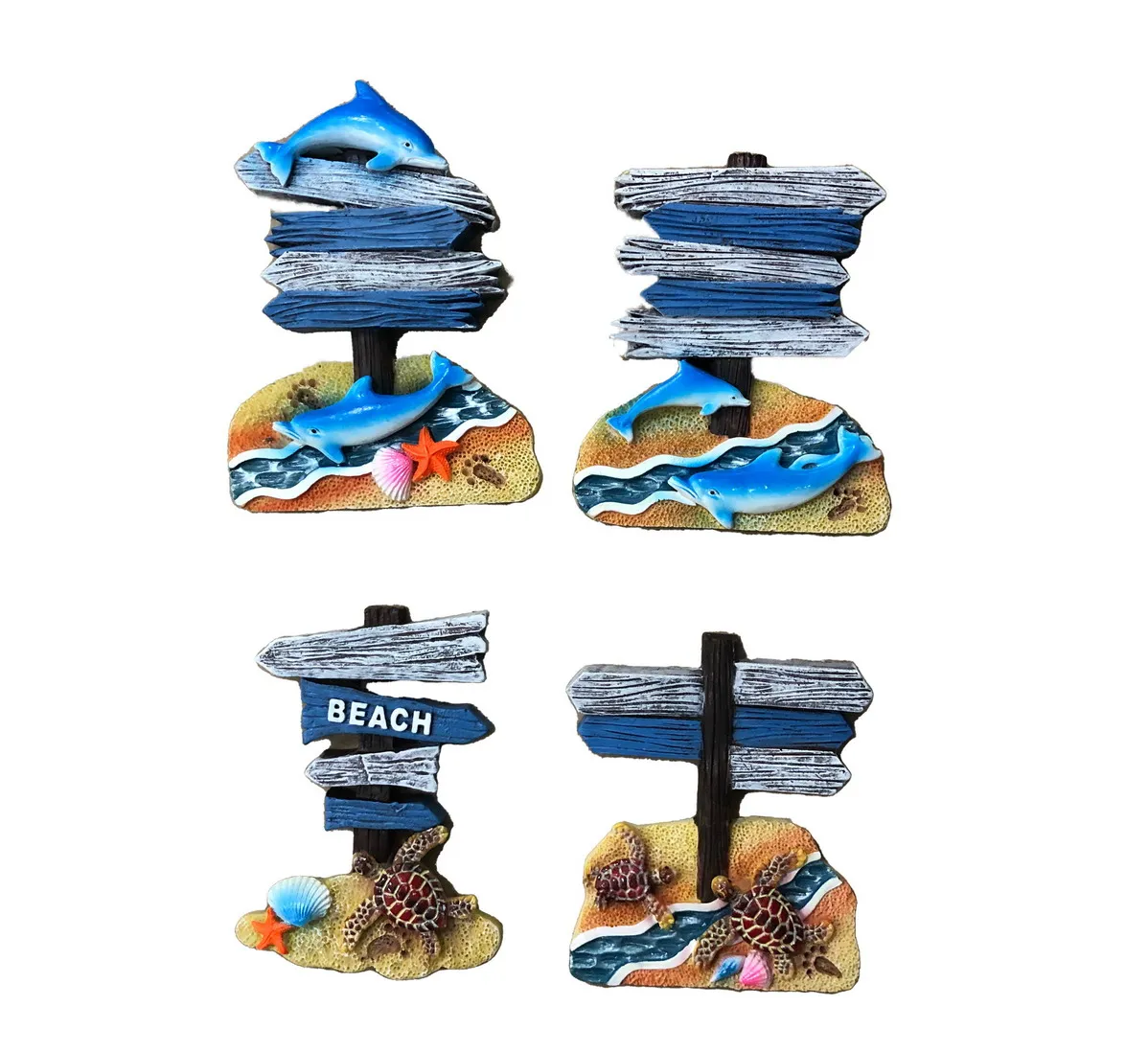 Seagull Beach Sign Sea Turtle Polyresin Fridge Magnet Resin Craft for ...