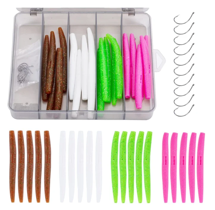 Lugworm Bionic Earthworm PVC Plastic Earth Worm Moving Fishing Lures ...