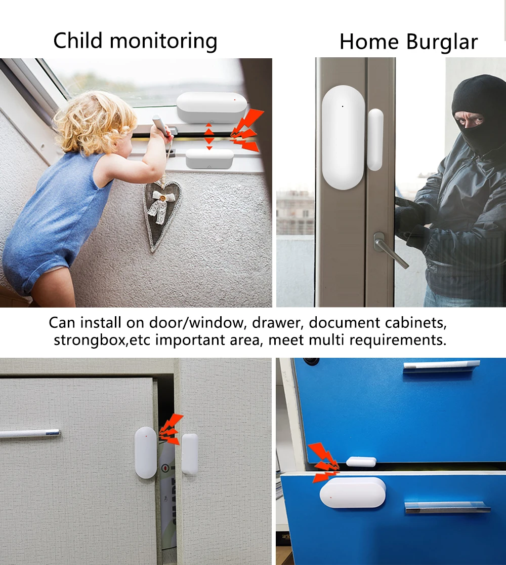 Pgst Wireless Door Contact Window Sensor With Power Switch Tamper Alert ...