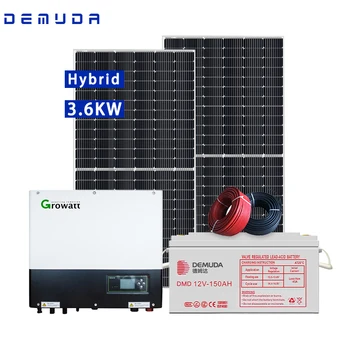 6000w 6kw 6kva 5kw 3.6kw 3kw Photovoltaic Pv Panels Kit Systems Hybrid Energy Solar Power System ...