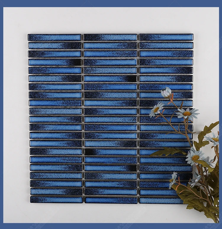 Premium Glazed Ceramic Blue Mosaic Tiles for Wall Backsplash