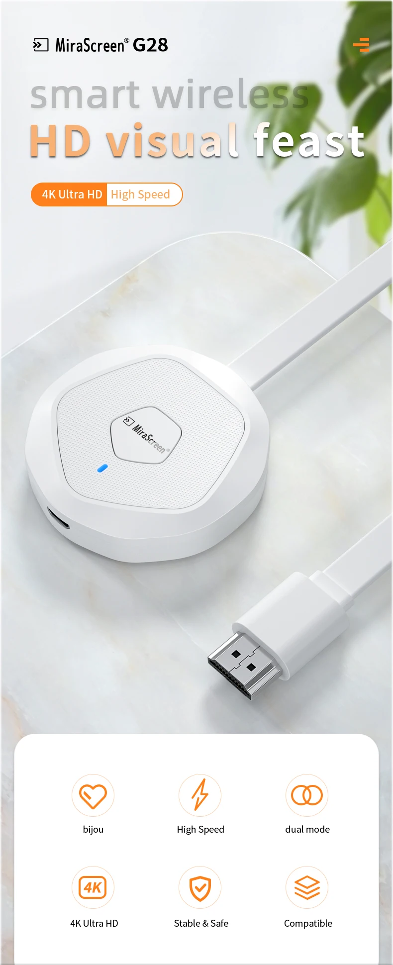 G28 4k Wireless Presentation System Dongle Hdmi Transmitter And ...