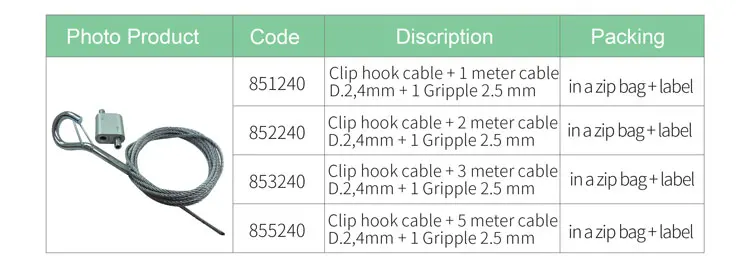Wire Rope Suspension Hanging Kit Double End Exit Aircraft Cable Looping ...