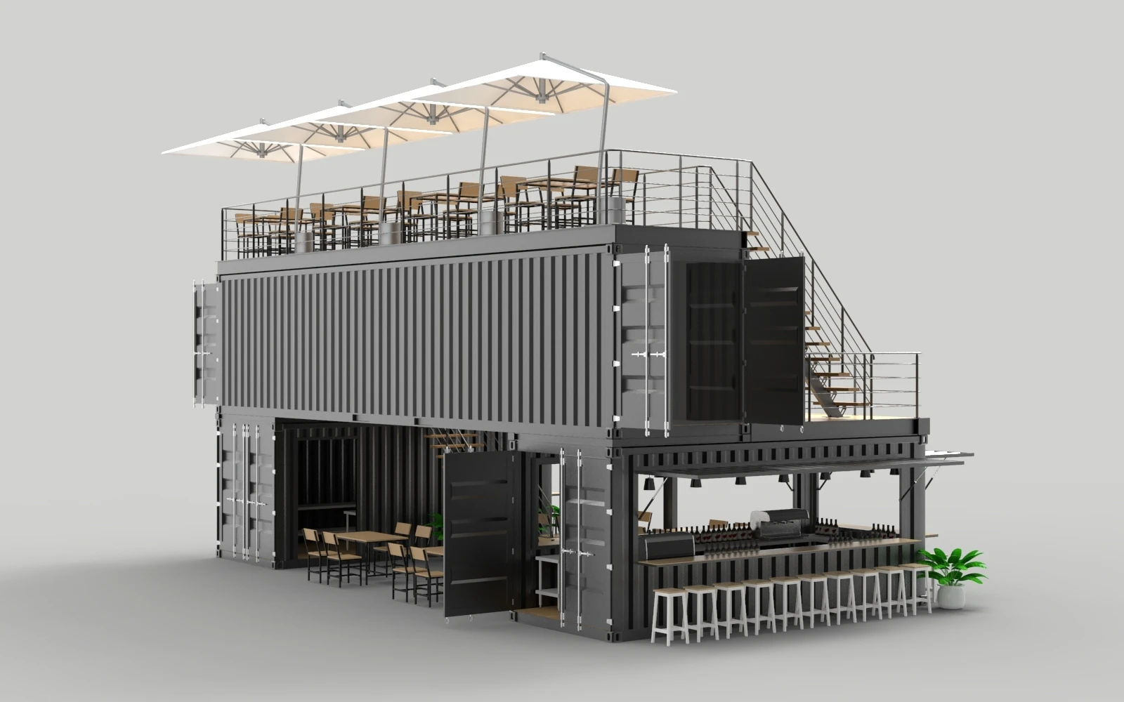Factory Prices Container Restaurant Fully Assembled Modular Double ...