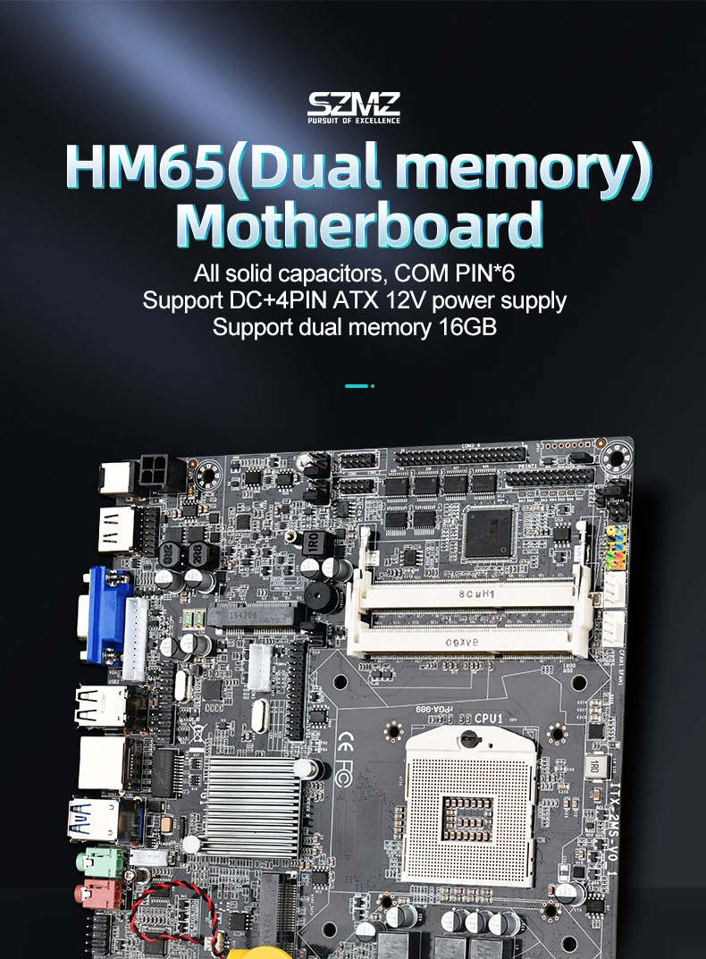 PGA988 Motherboard HM65 - Ideal for Mini Pcs & All in One