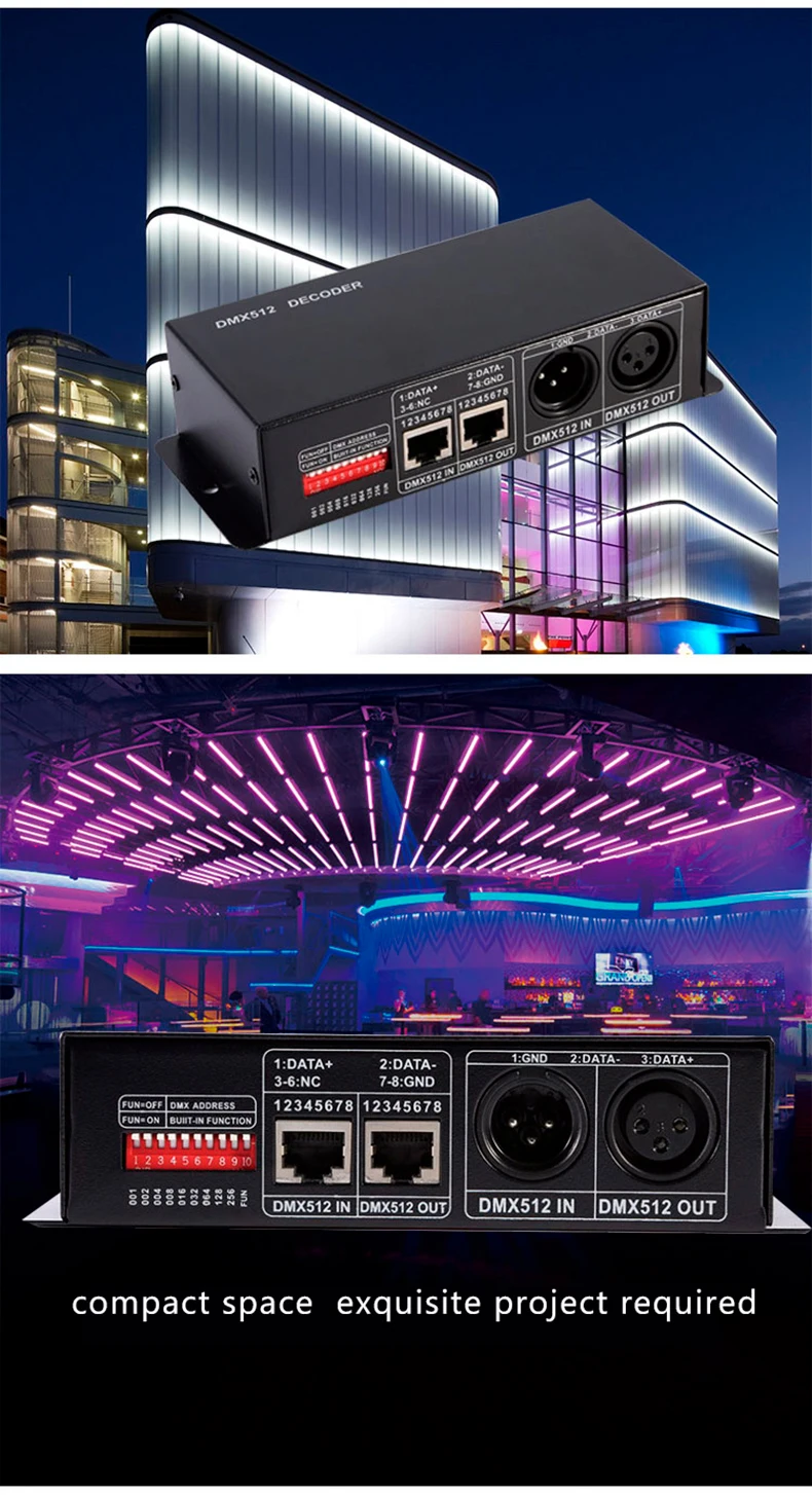 Dc 12v 24v 4a 4 Channel Dmx 512 192w Addressable Digital Signal Dmx Led ...