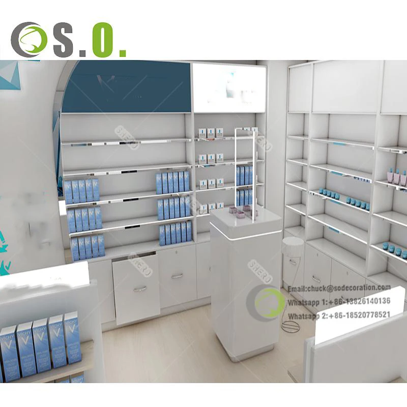 Custom Modern Pharmacy Display Cabinet Pharmacy Furniture Display ...