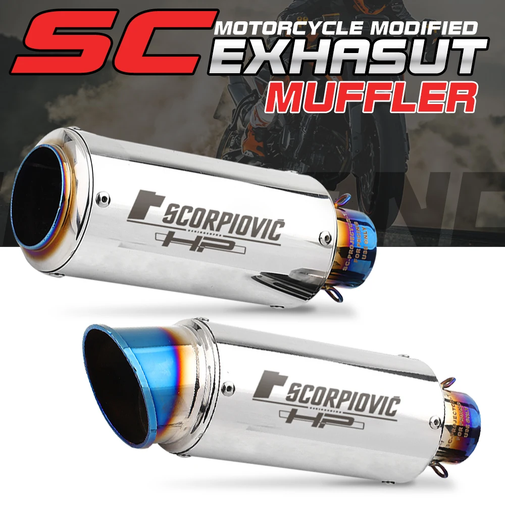 51mm Racing Motorcycle Exhaust Sc Silencer Muffler Gp-project Universal ...