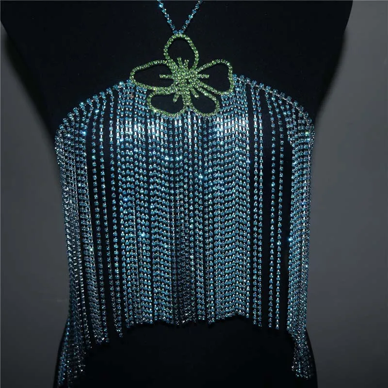 Sexy Tassel Rhinestone Body Chain Necklace Bra For Women - Buy Sexy ...