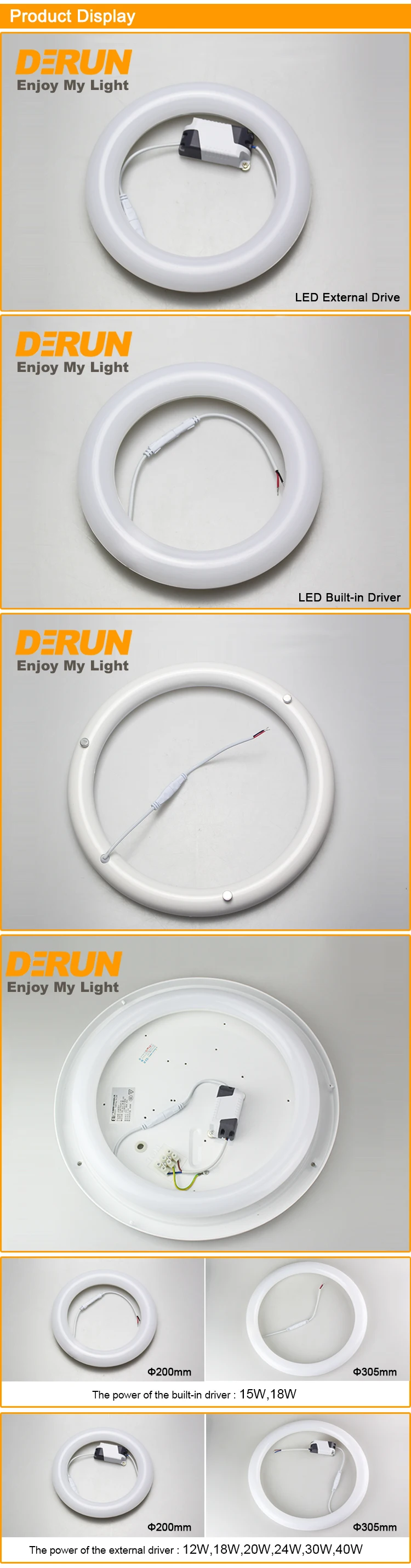 Ce Rohs 12w 18w Built-in Driver External Round Circular Fluorescent ...