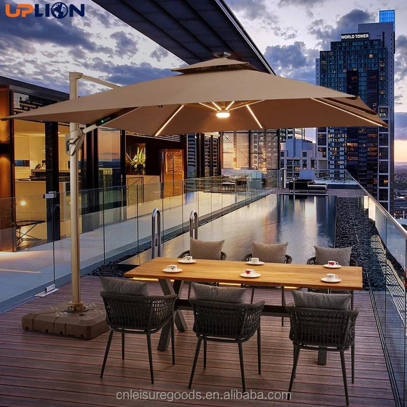 Uplion square 10ft Patio Pool Umbrella Outdoor Double Large Aluminum ...