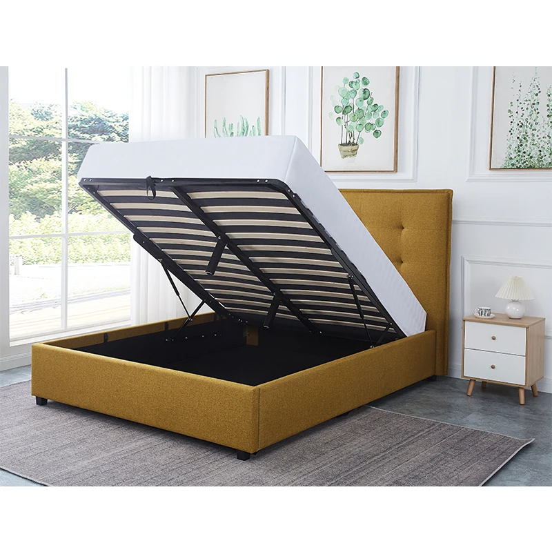 modern luxury fabric platform wooden beds upholstered twin full double ...