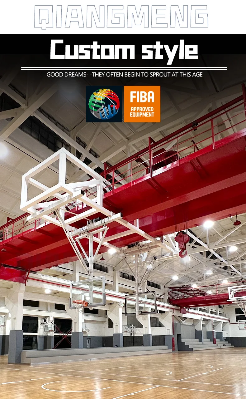 Durable Ceiling-Mounted Basketball Hoop with Backboard & Rim, OEM Available