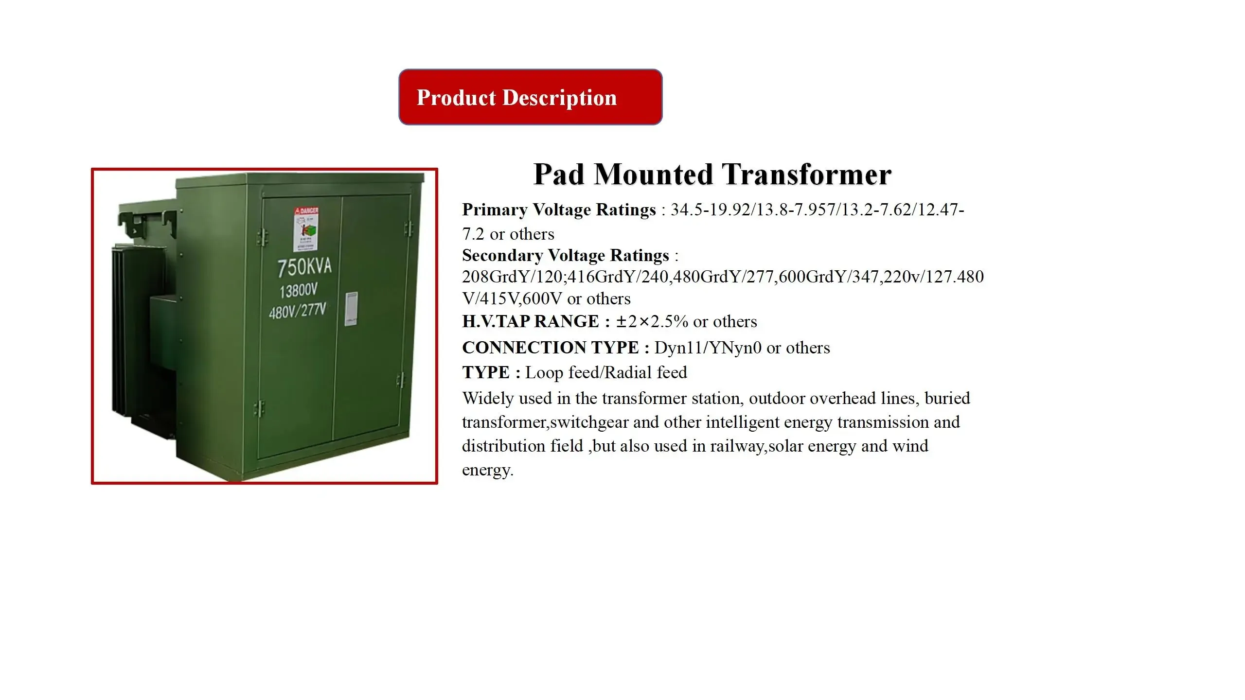 2000kva 3000kva 3750kva Pad Mounted Transformer Low Loss Oil Immersed Transformer For Sale - Buy ...