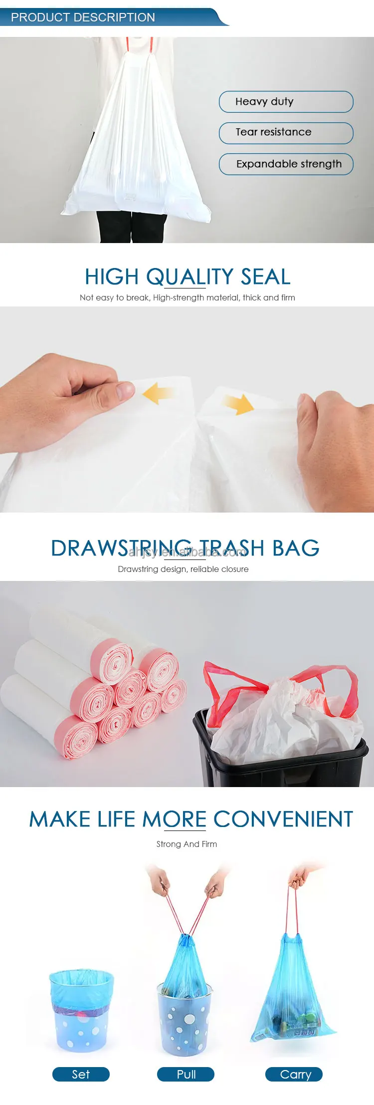 Customized Big Size Restaurant Trash Can Liner Garbage Plastic Bag ...