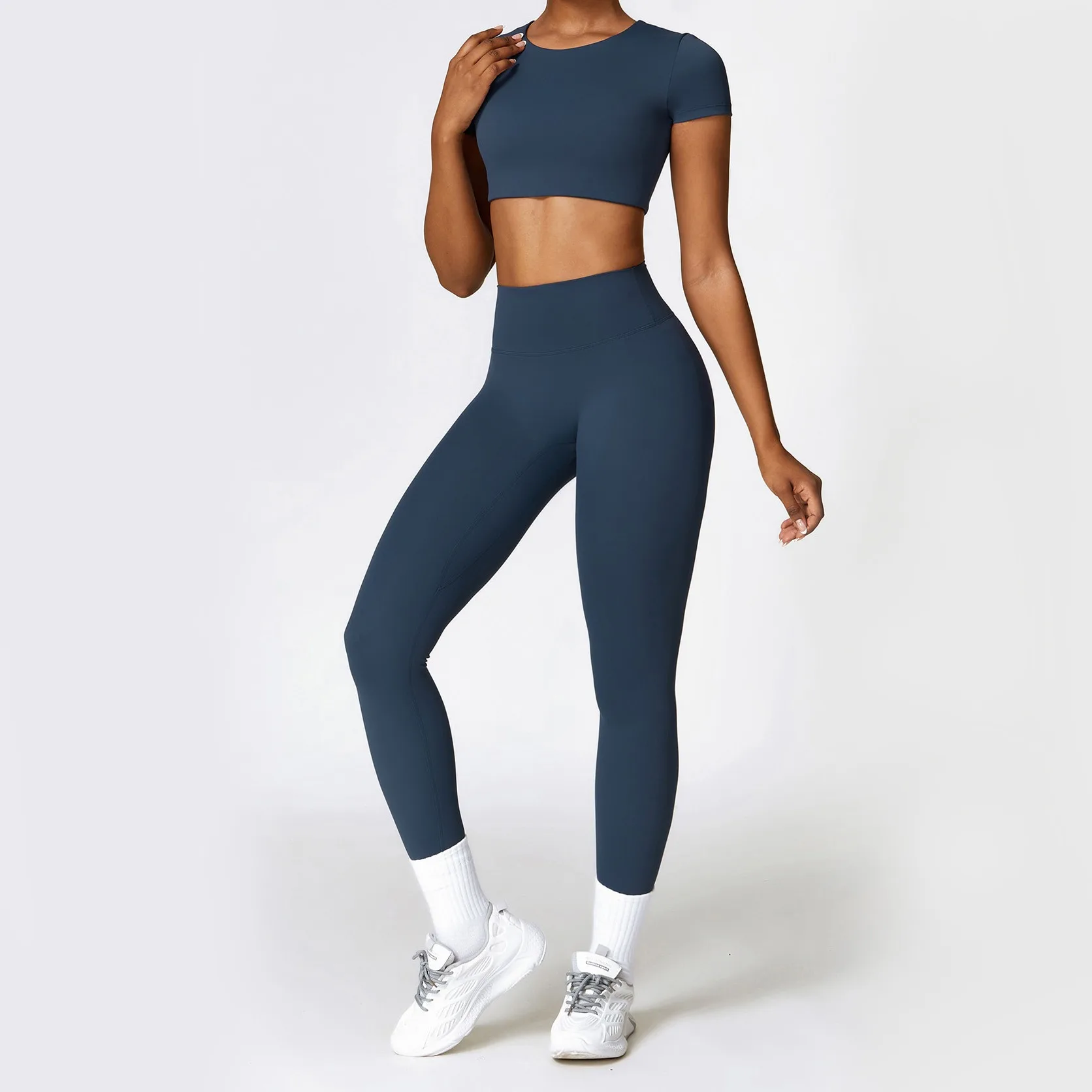 Women Outdoor Running Tight Quick Dry Sports Clothing 5 Piece Sets ...