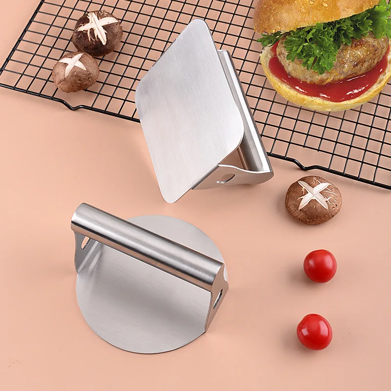 Stainless Steel Meat Press Square Hand Meatloaf Steak Sizzling Press ...