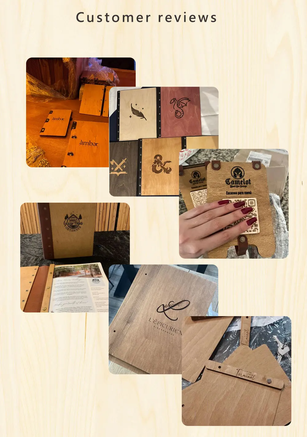 Personalized Minimalist QR Code Restaurant Menu Stand with Custom Logo ...