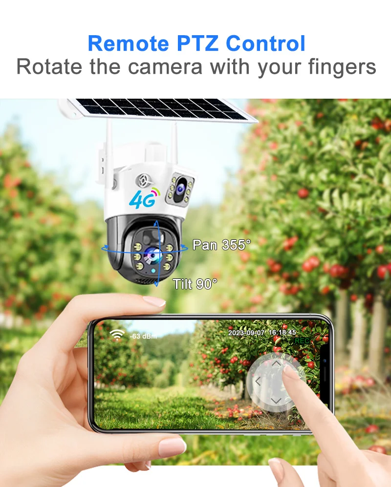 Outdoor 8MP Night Vision PTZ Solar Powered IP Camera