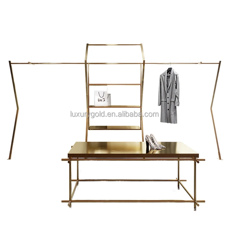 Wholesale Metal Clothes Stand Rack Garment Display Shelf Luxury ...
