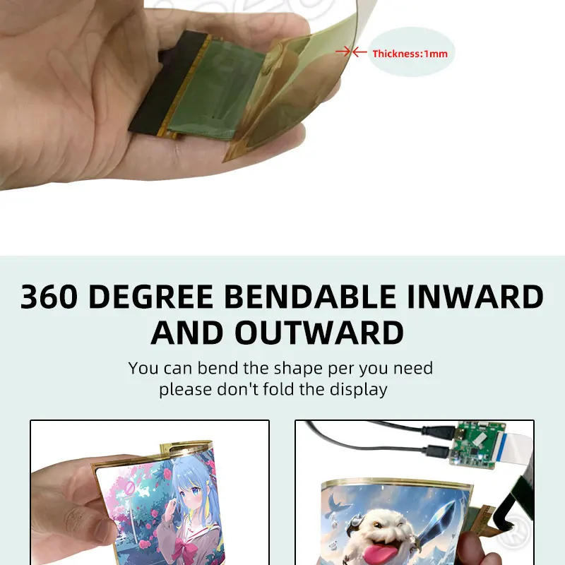 IPS AMOLED OLED Display - Flexible 6 Inch Curved Screen