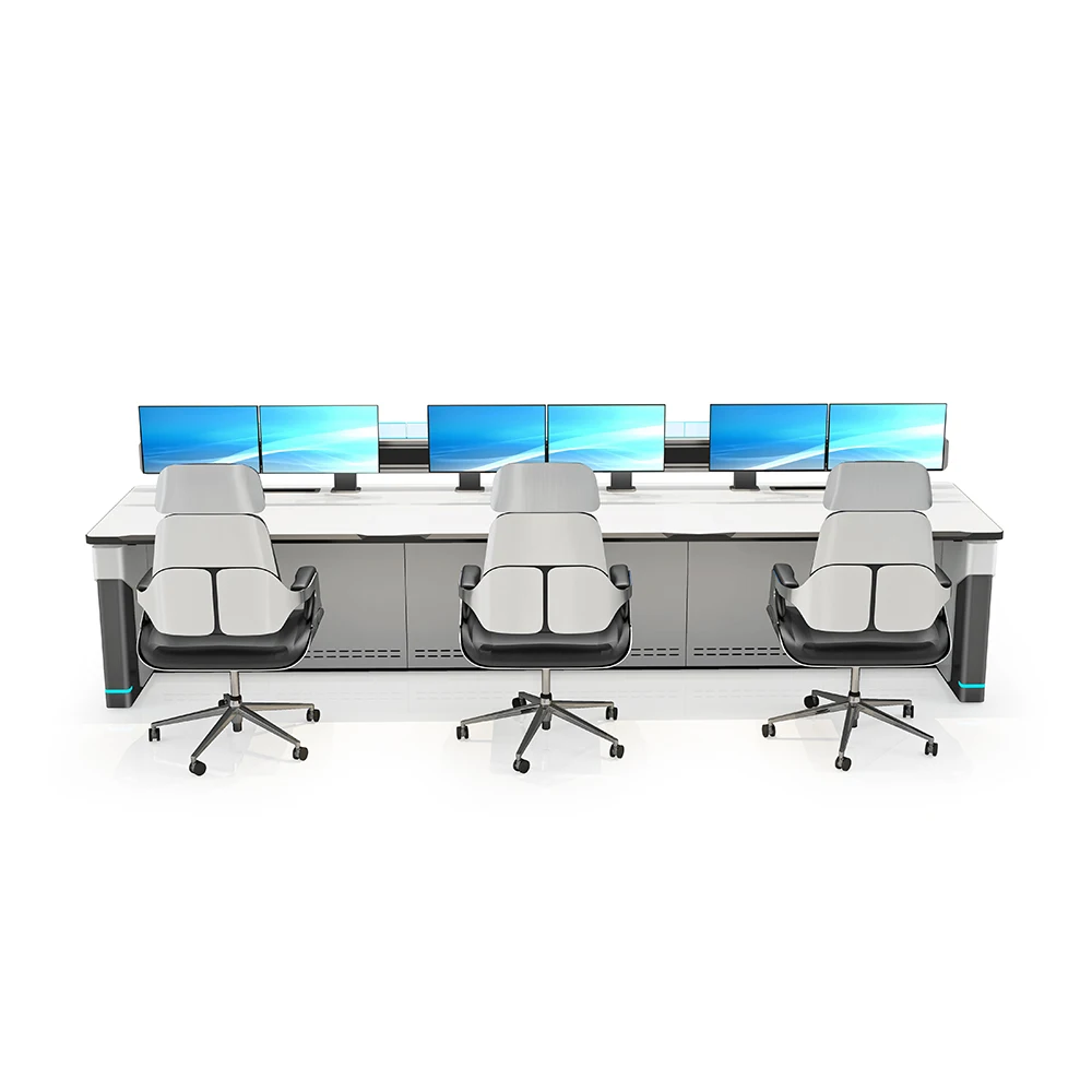 Multi-Position Ergocon Workstation Control Room Console Desk Furniture Single Worktop Tier ...