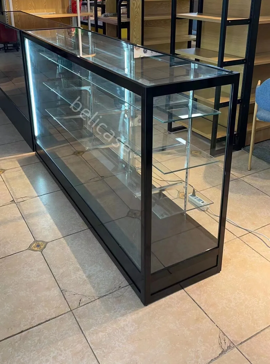 6 Feet Glass Retail Counter with Lights - Smoke Shop Furniture