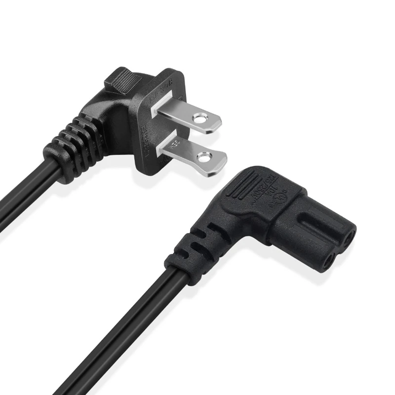 Usa 2 Prong Plug 90 Degree Angle Figure 8 Female Connector Ac Power ...